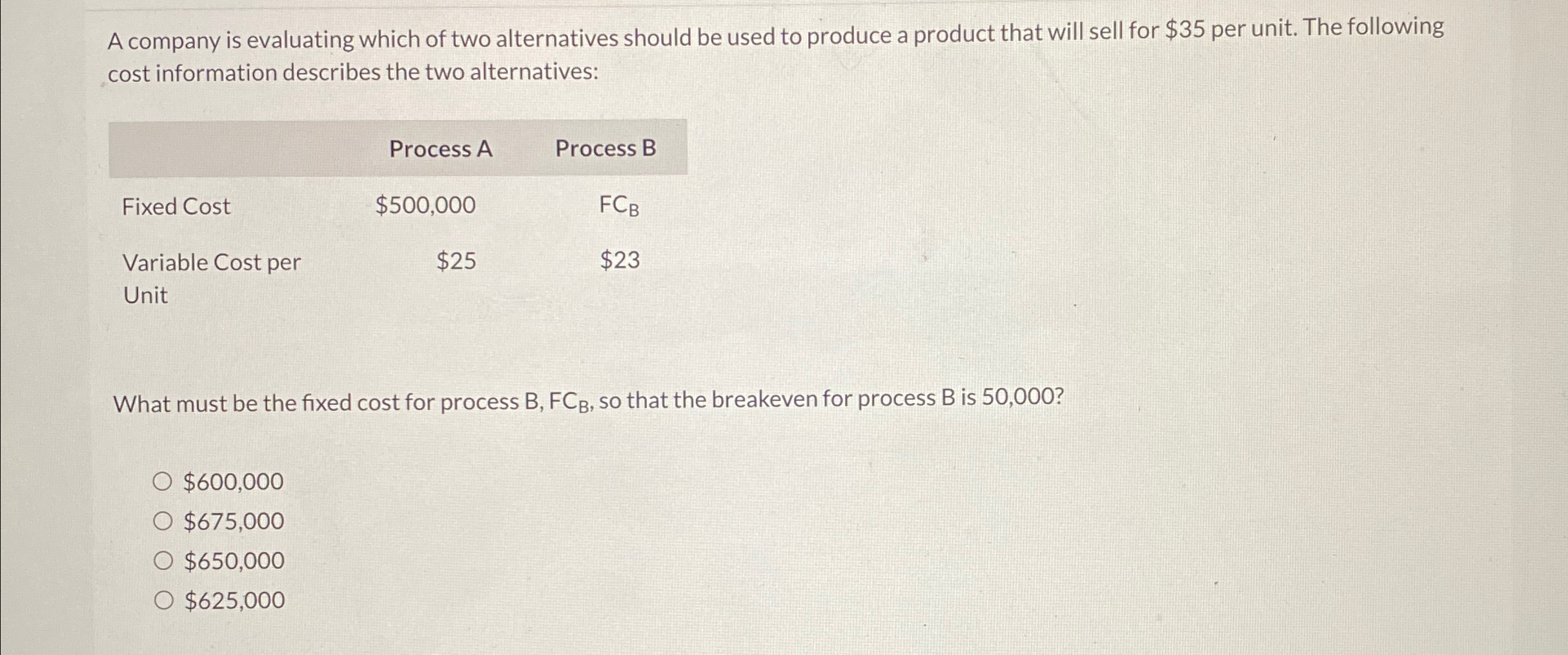 Solved A company is evaluating which of two alternatives | Chegg.com