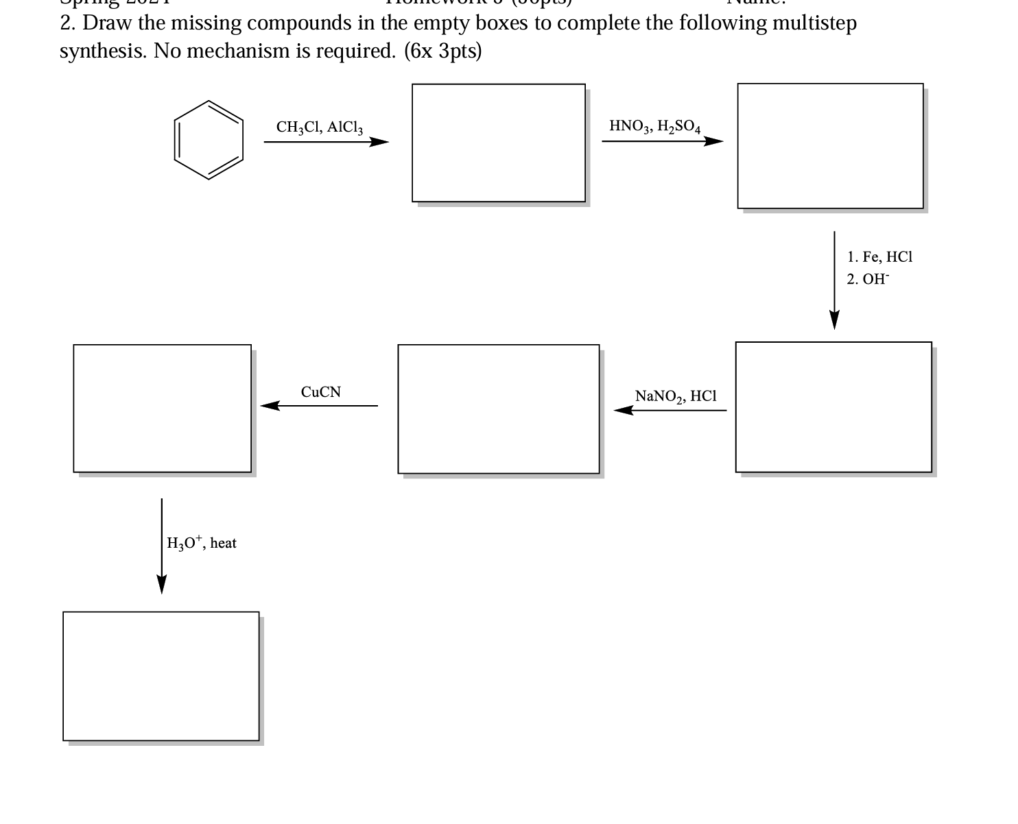 Solved Draw the missing compounds in the empty boxes to | Chegg.com