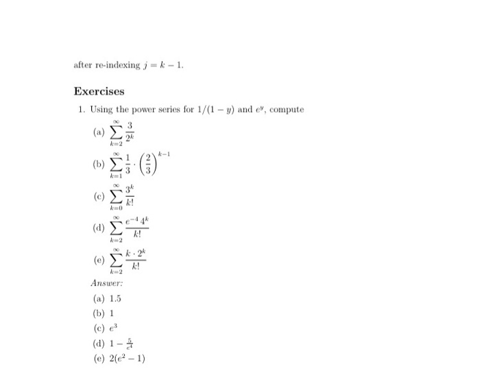 Solved after re-indexing 1 - 1 - 1. Exercises 1. Using the | Chegg.com