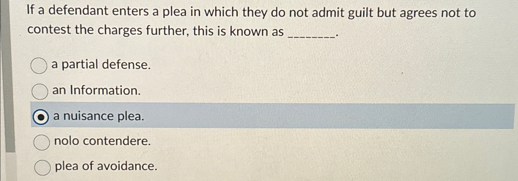 Solved If a defendant enters a plea in which they do not | Chegg.com