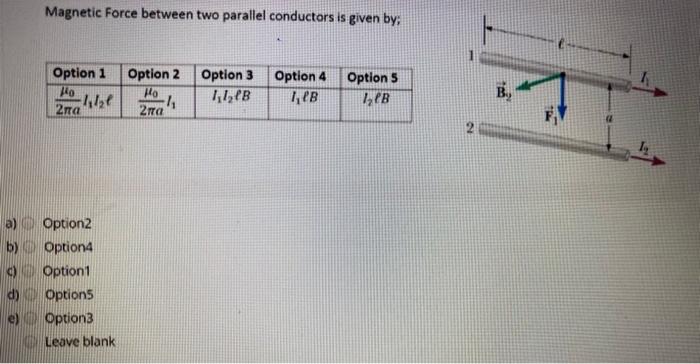 Solved Magnetic force between two parallel conductors is | Chegg.com