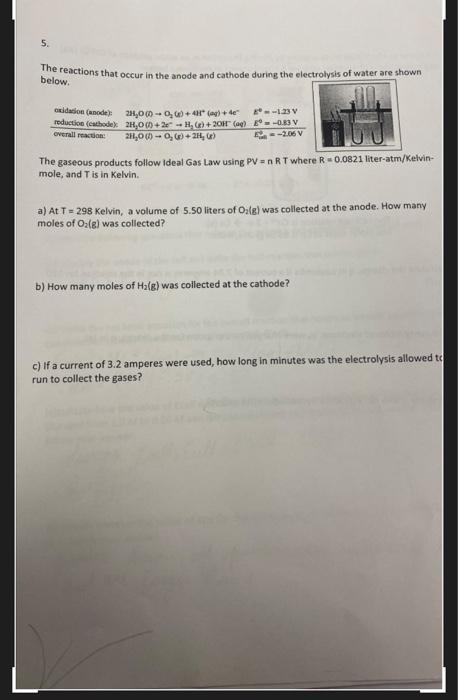 Solved The reactions that occur in the anode and cathode | Chegg.com