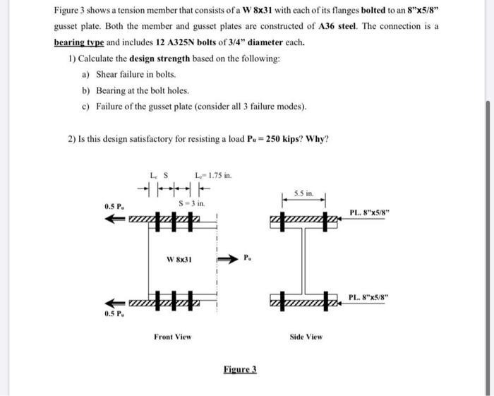 Solved hou a bearing-type connection with a tension member | Chegg.com