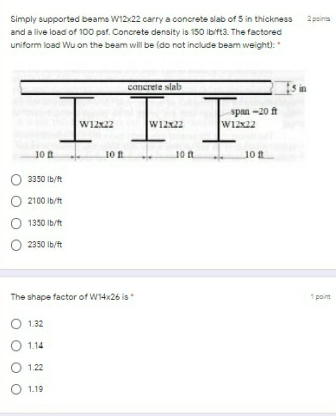2 points Simply supported beams W12x22 carry a | Chegg.com