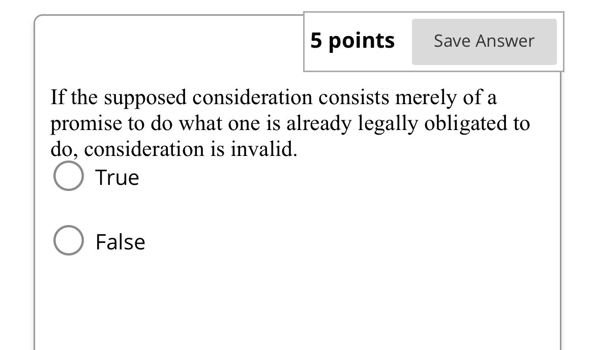 Solved 5 ﻿pointsIf the supposed consideration consists | Chegg.com