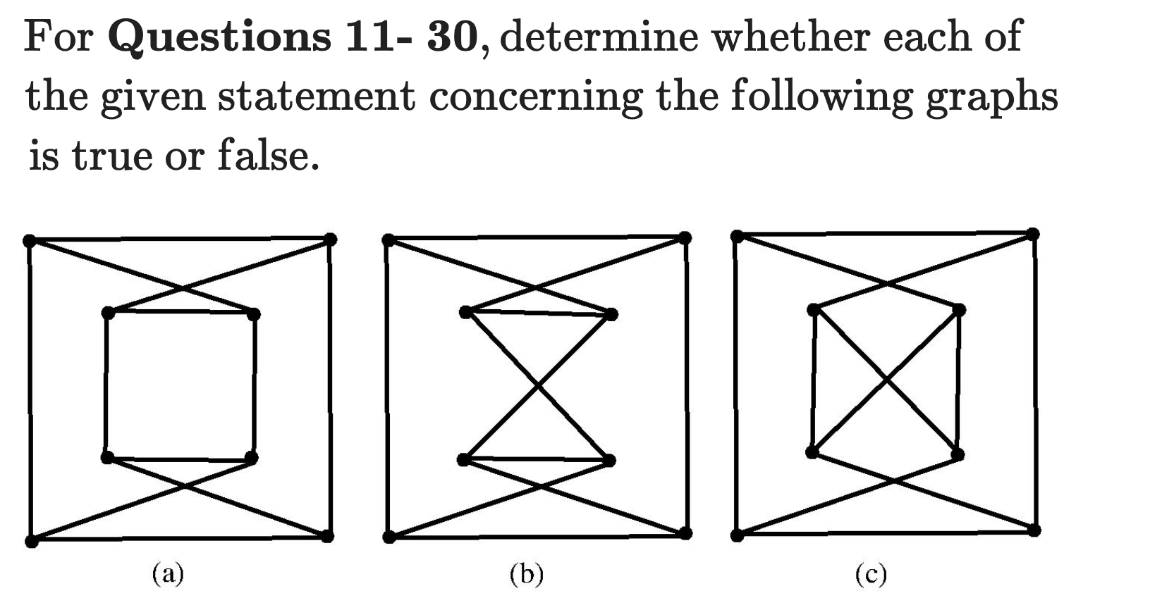 Solved For Questions 11- 30, ﻿determine whether each of the | Chegg.com