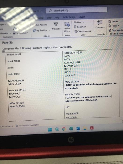 Ohjectives: - Learn how to use the stack instructions | Chegg.com
