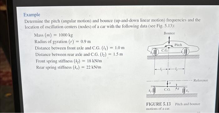 Solved Example Determine the pitch (angular motion) and | Chegg.com