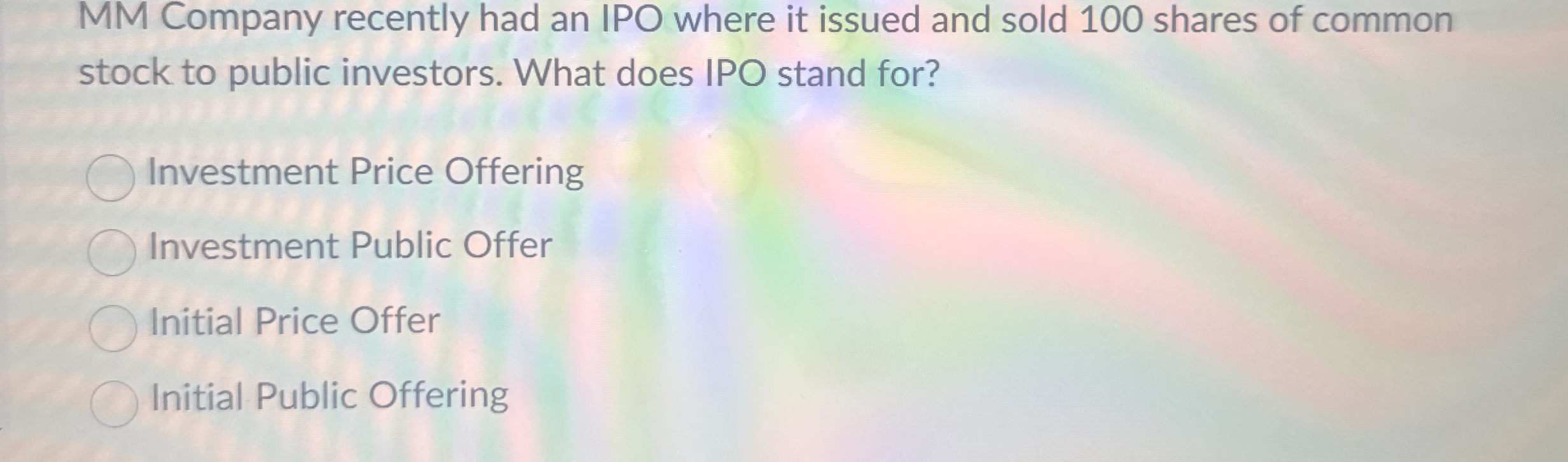 Solved MM Company recently had an IPO where it issued and | Chegg.com