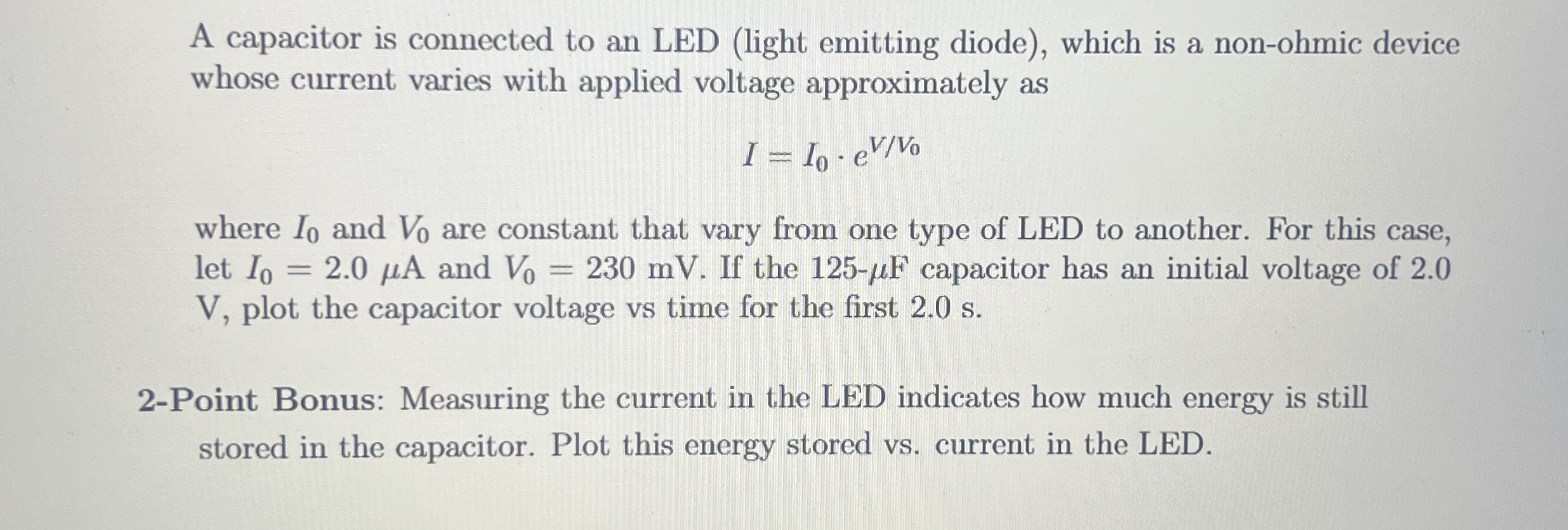 Solved A capacitor is connected to an LED (light emitting | Chegg.com