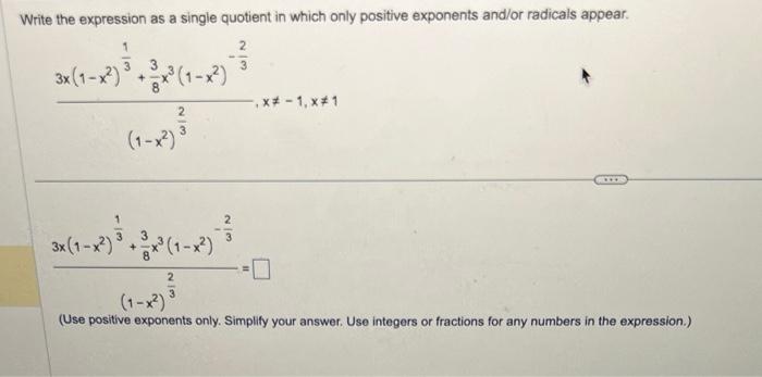 Solved Write the expression as a single quotient in which | Chegg.com