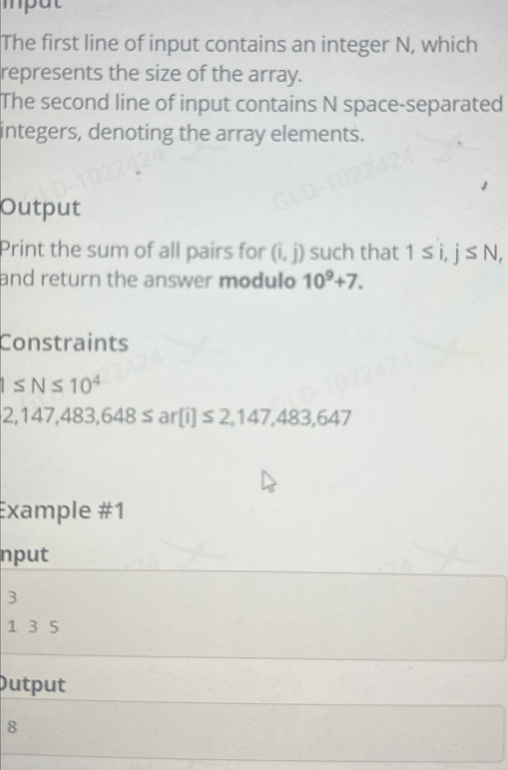 Solved The first line of input contains an integer N, ﻿which | Chegg.com
