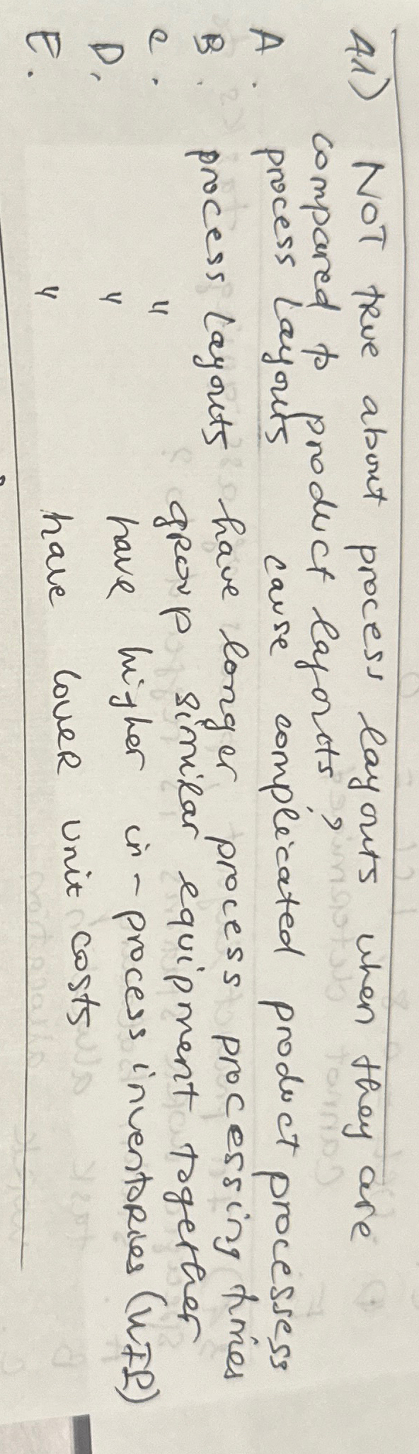 Solved Not the about process layouts when they are compared | Chegg.com