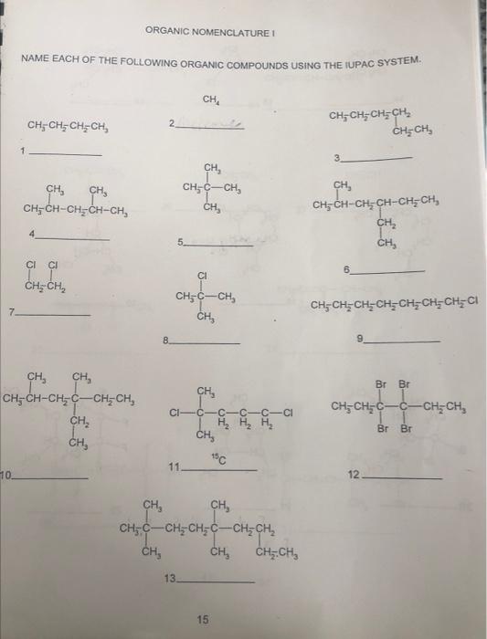 [solved] Iupac System Name Each Of The Following Organic Co
