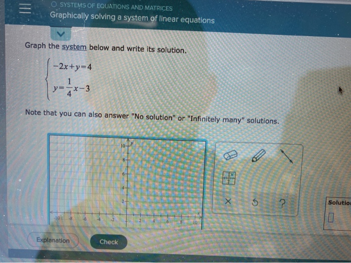 Solved O SYSTEMS OF EQUATIONS AND MATRICES Graphically | Chegg.com