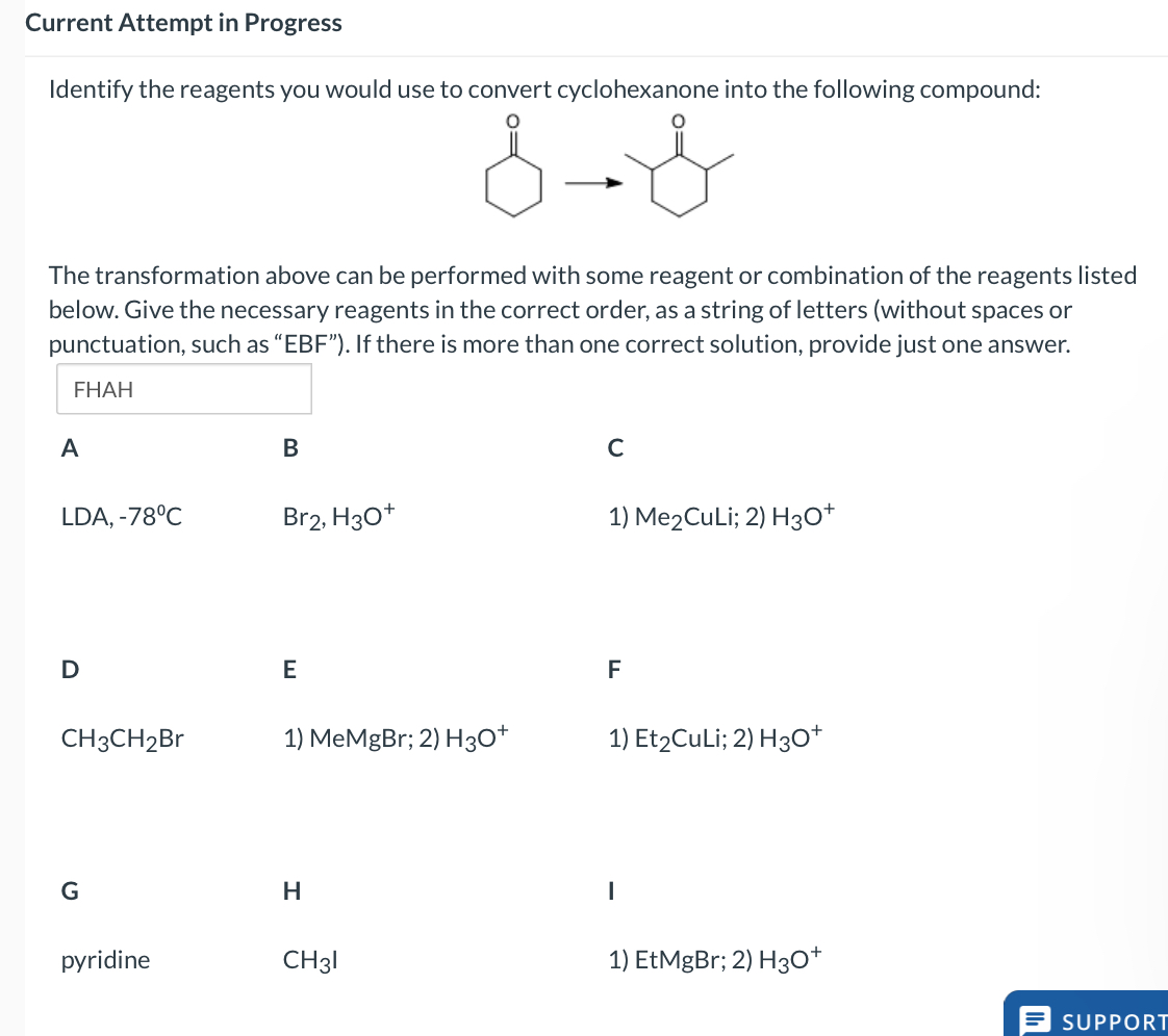 Solved Current Attempt in ProgressIdentify the reagents you | Chegg.com