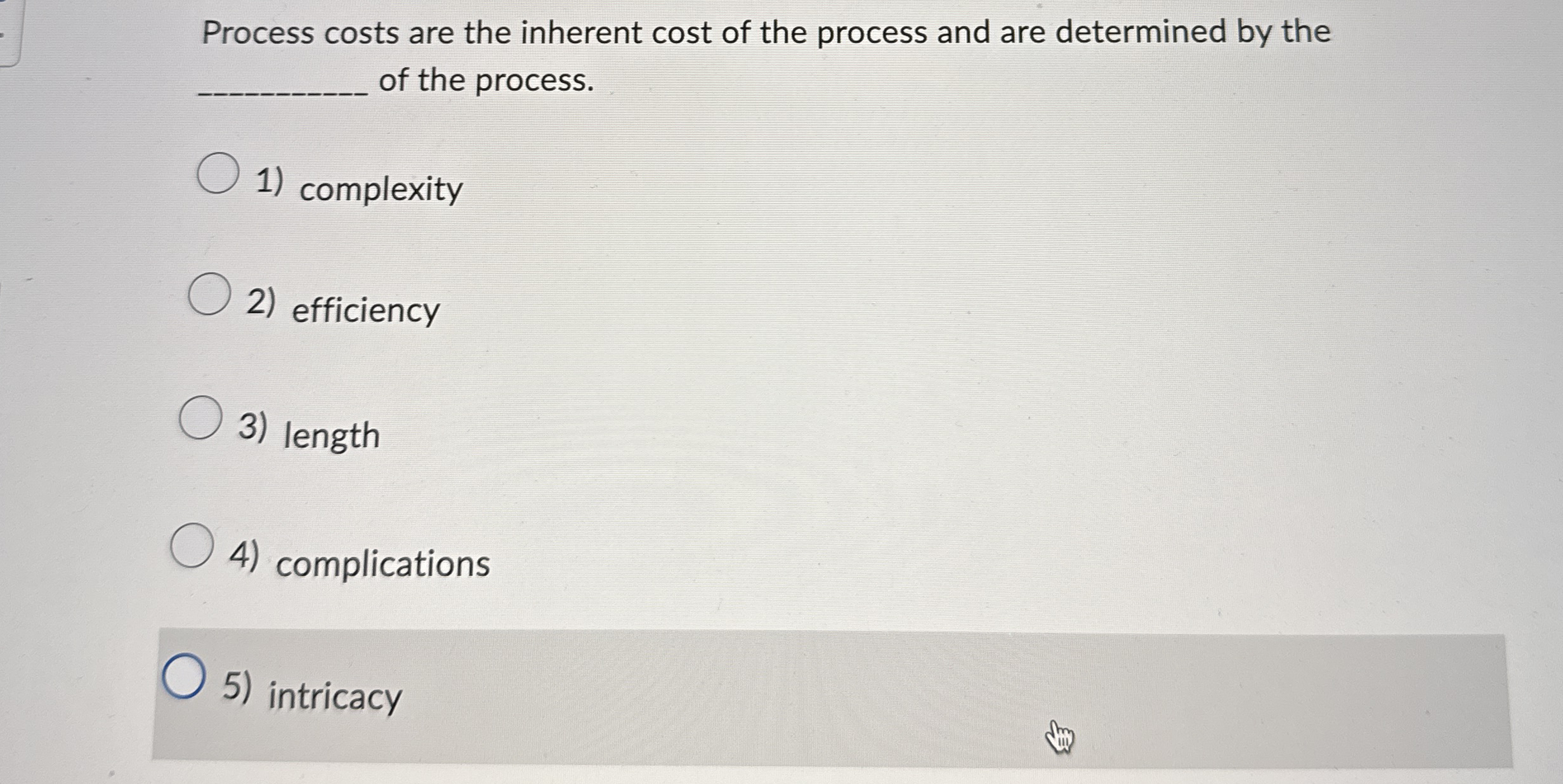 Solved Process costs are the inherent cost of the process | Chegg.com