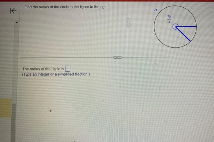 Solved Find the radius of the circle in the figure to the | Chegg.com
