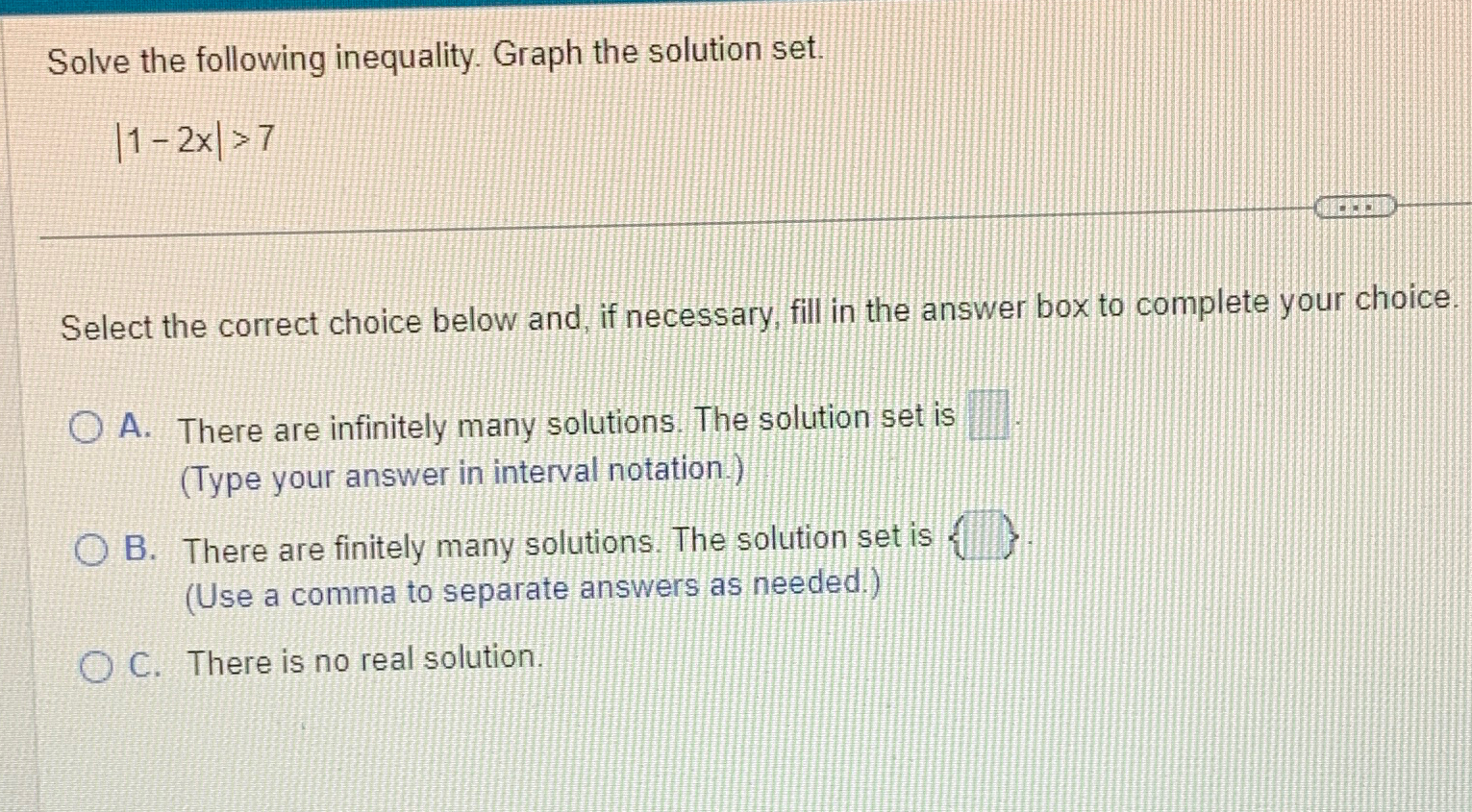 Solved Solve the following inequality. Graph the solution | Chegg.com