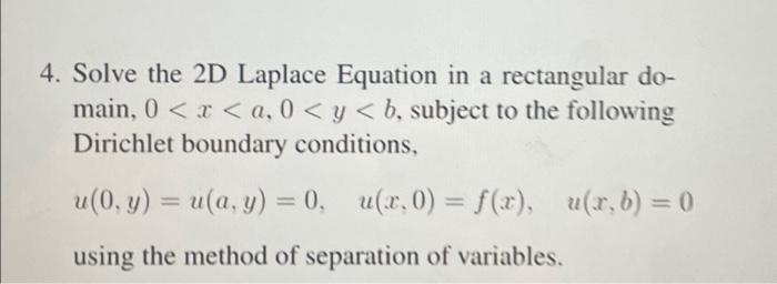 Solved Solve the 2D Laplace Equation in a rectangular | Chegg.com