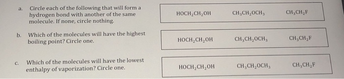 Solved a. HOCH,CHOH CH,CH,OCH CH,CHF Circle each of the | Chegg.com