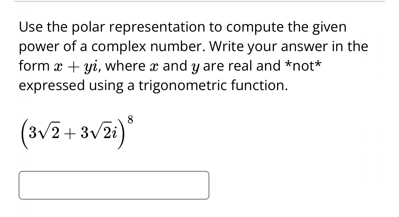 Solved Use the polar representation to compute the given | Chegg.com