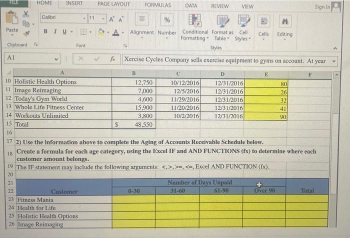 Solved eparing an Aging of Accounts Receivable Schedule | Chegg.com