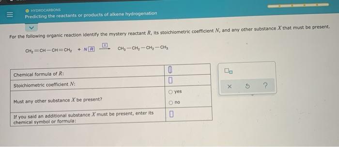Solved HYDROCARBONS Predicting the reactants or products of | Chegg.com