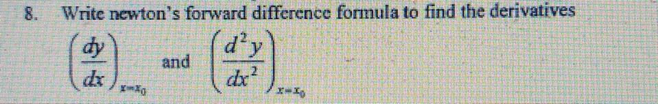 Solved co Write newton's forward difference formula to find | Chegg.com