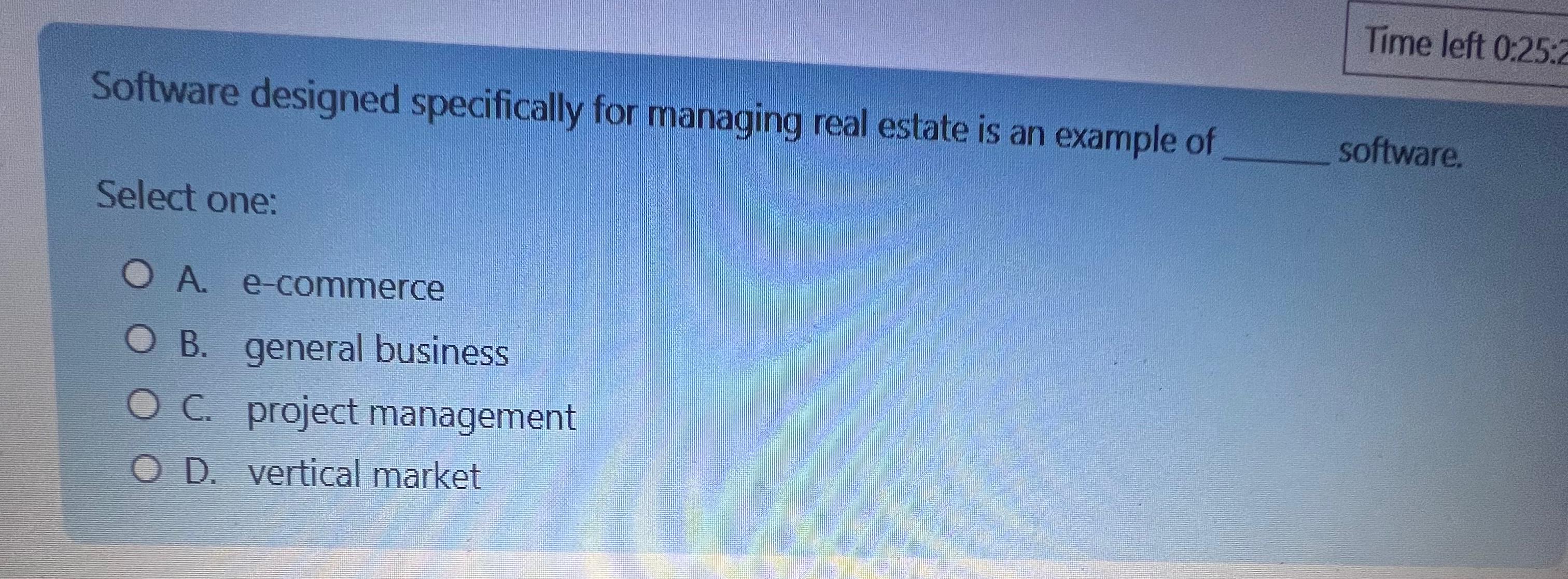 Solved Software designed specifically for managing real | Chegg.com