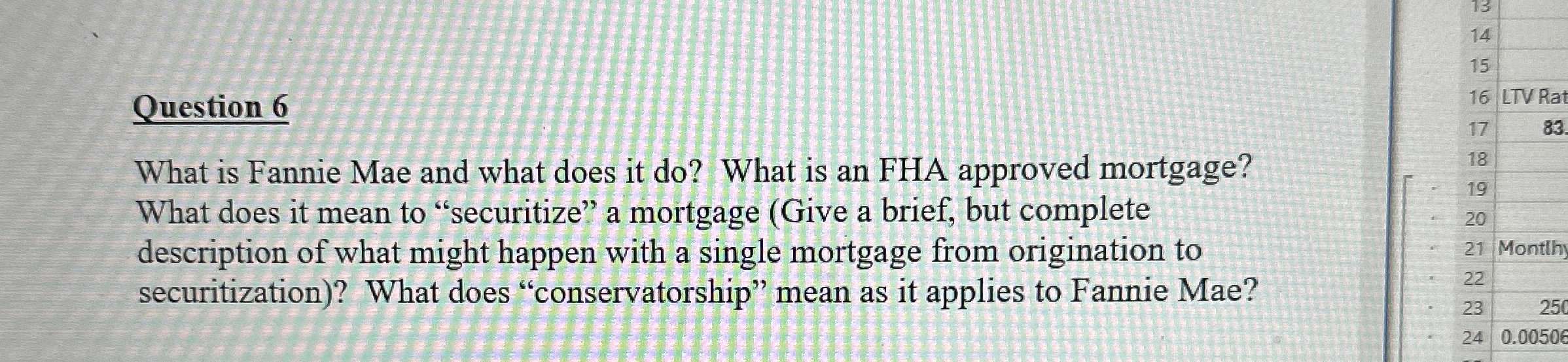 Solved Question 6What is Fannie Mae and what does it do? | Chegg.com