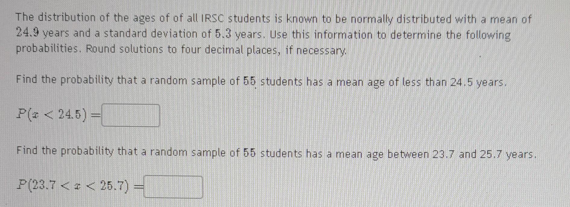 Solved Suppose the standard deviation of the ages of all | Chegg.com