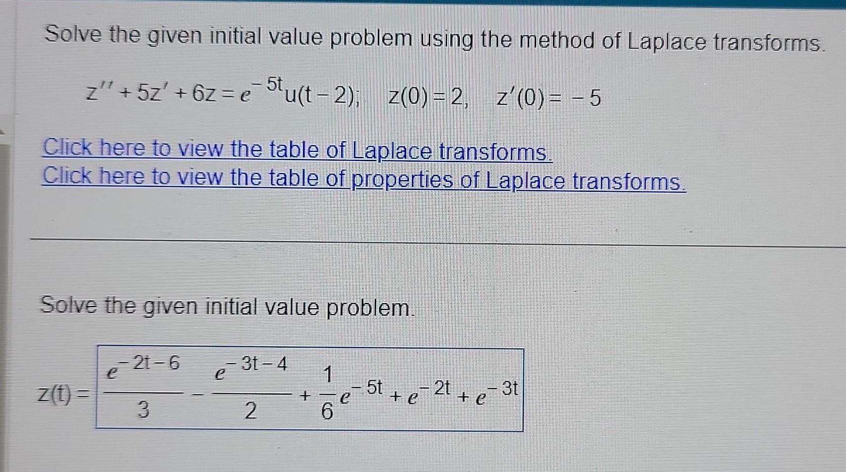 Solved Solve the given initial value problem using the | Chegg.com