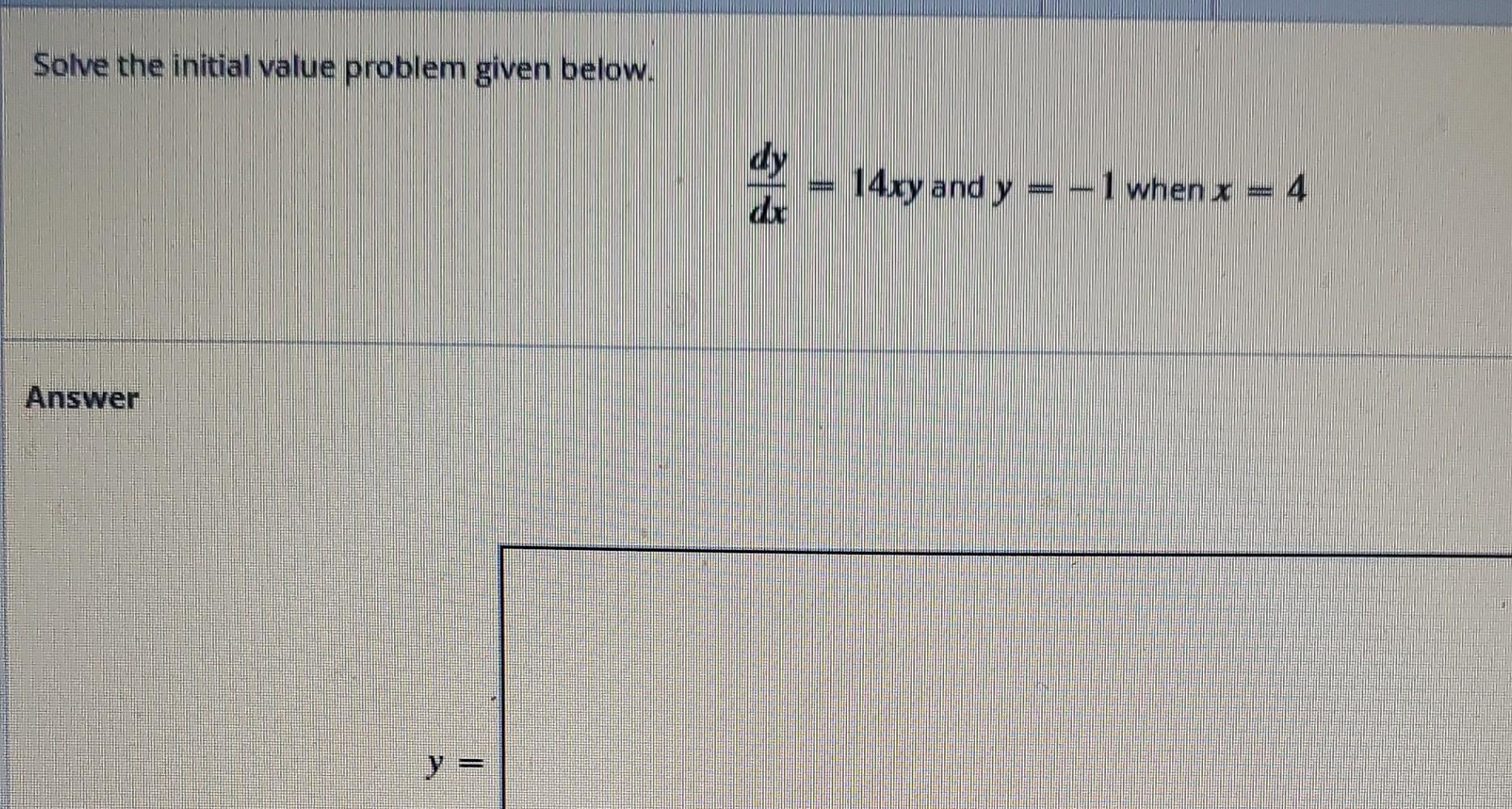 Solved Solve the initial value problem given below. | Chegg.com