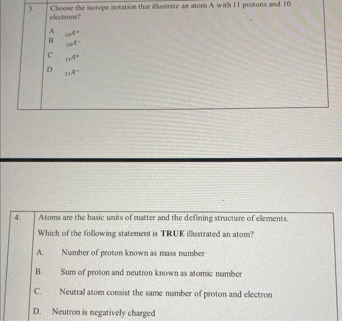 Solved 3. Choose the isotope notation that illustrate an | Chegg.com