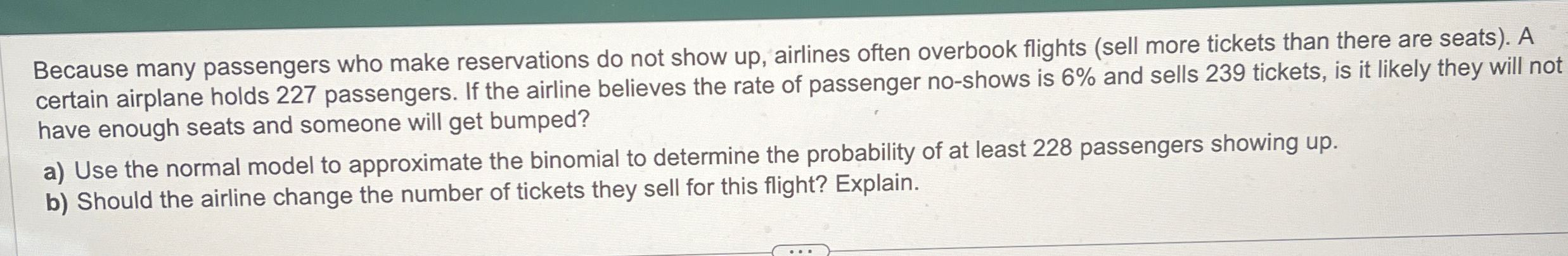 Because many passengers who make reservations do not | Chegg.com