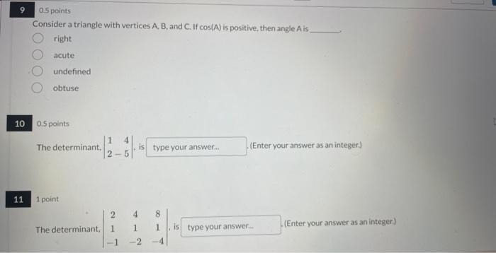 Solved Consider a triangle with vertices A,B, and C. If | Chegg.com