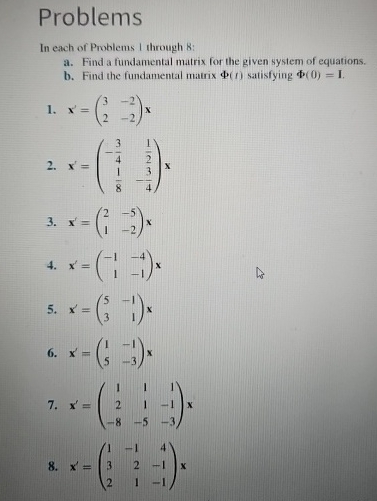 Solved ProblemsIn each of Problems I through 8:a. ﻿Find a | Chegg.com