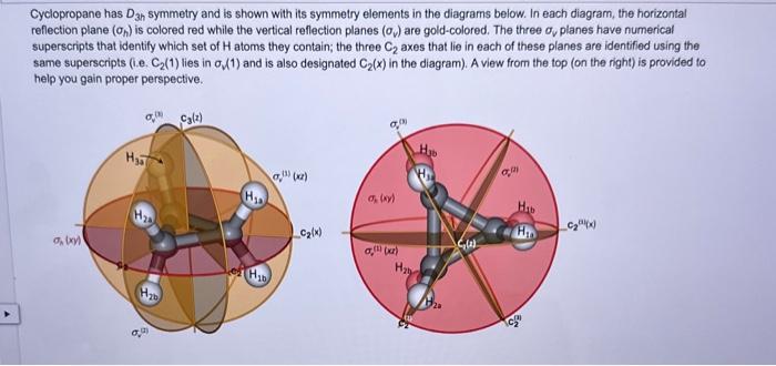 Solved Cyclopropane has D3h symmetry and is shown with its | Chegg.com