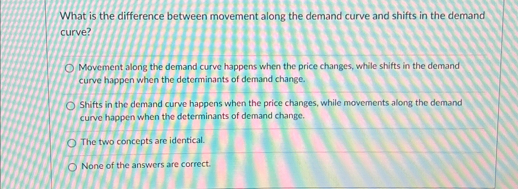 Solved What is the difference between movement along the | Chegg.com