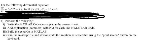 Solved For the following differential | Chegg.com