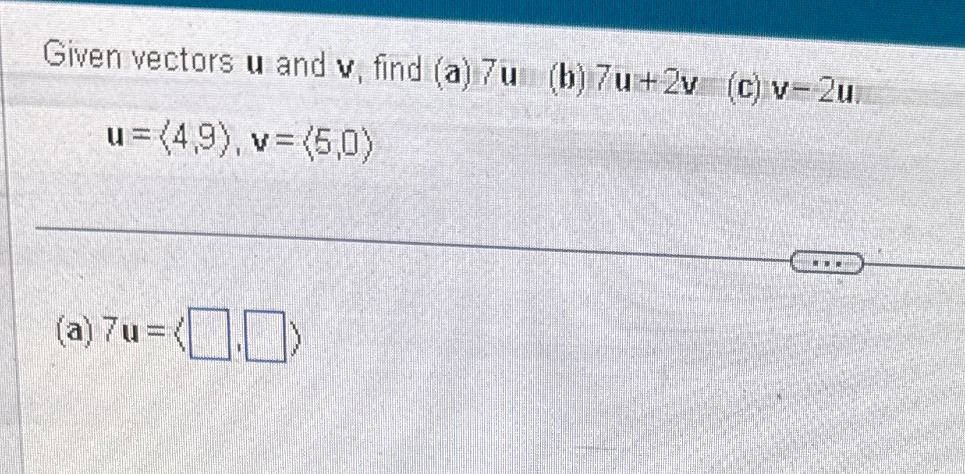 Solved Given vectors u ﻿and v, ﻿find | Chegg.com