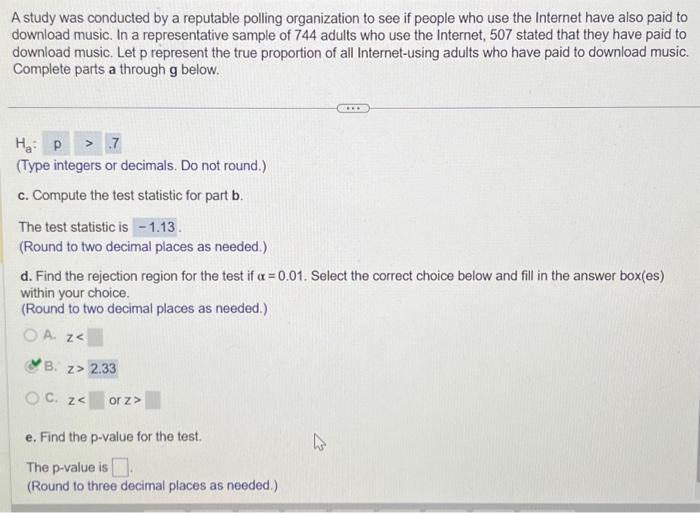 Solved A study was conducted by a reputable polling | Chegg.com