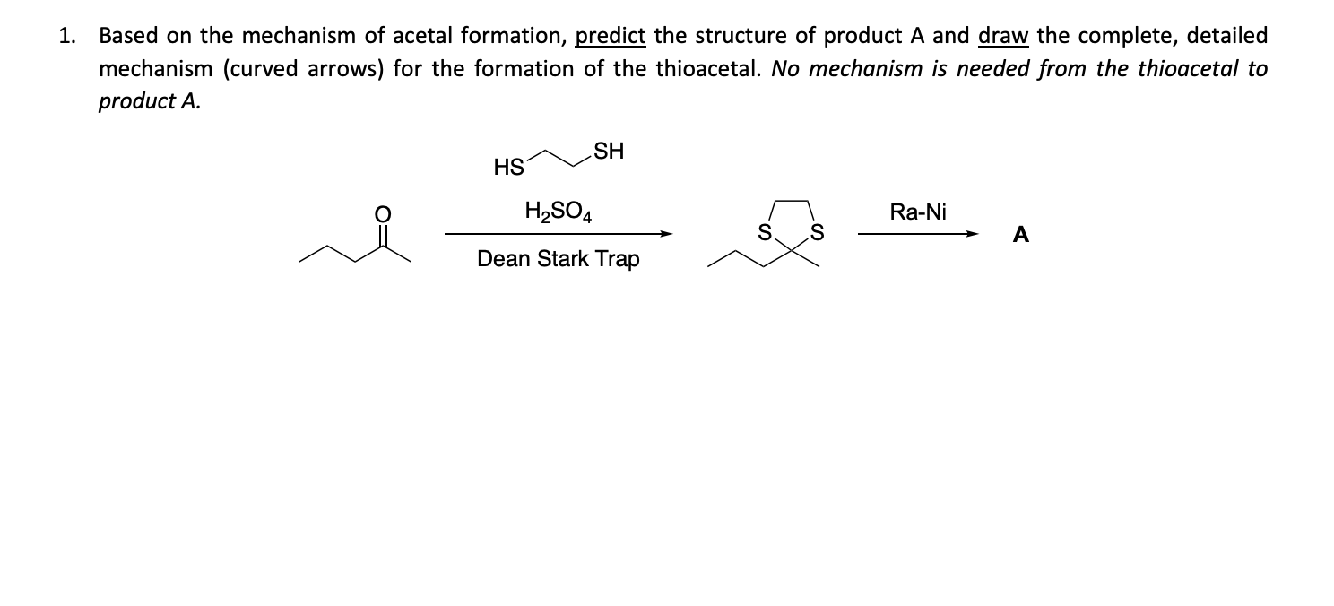 Solved Based on the mechanism of acetal formation, predict | Chegg.com