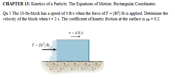 Solved CHAPTER 13: Kinetics of a Particle. The Equations of | Chegg.com