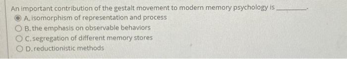 [Solved]: An important contribution of the gestalt movement
