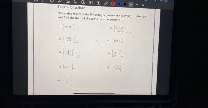 Determine whether the following sequence are converge | Chegg.com
