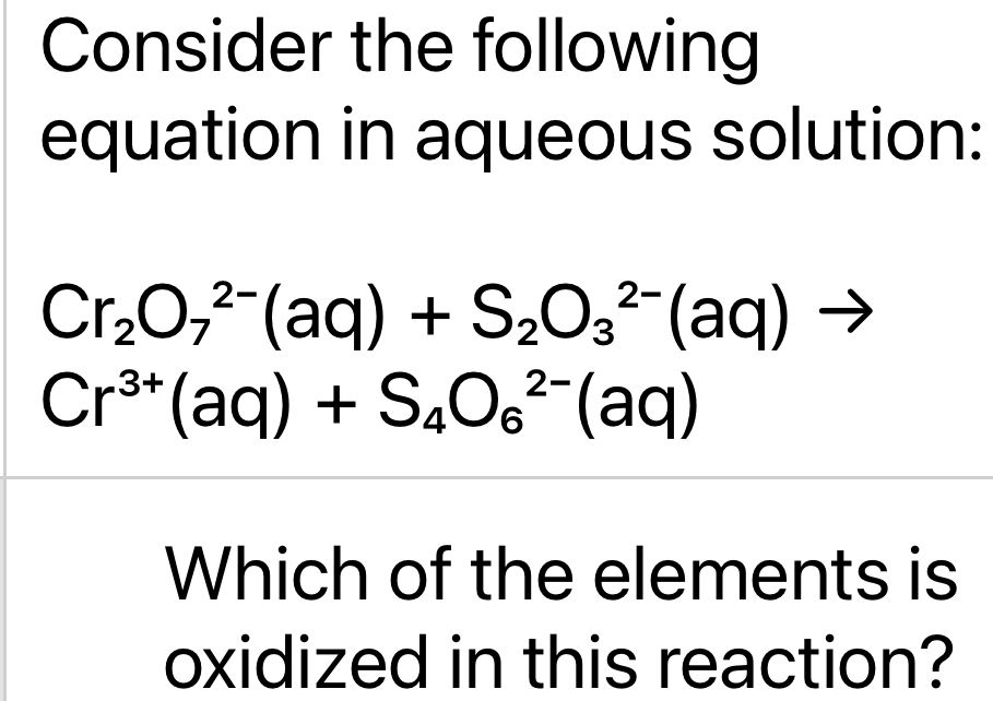 Solved Consider the following equation in aqueous | Chegg.com