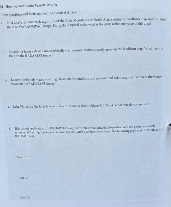 Solved Exercise 4 Interpreting RADAR Images To the | Chegg.com