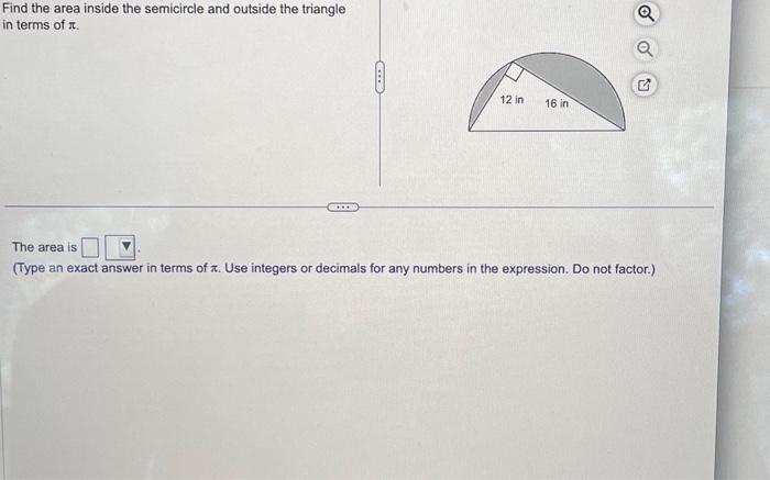 Solved Find the area inside the semicircle and outside the | Chegg.com